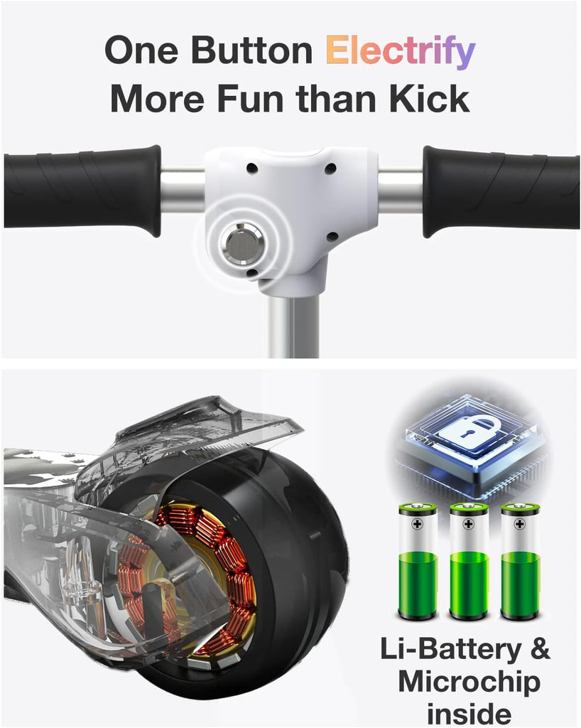 Elecorange Balance Electric Scooter for Kids Ages 2-9, Long Range, Eas ...